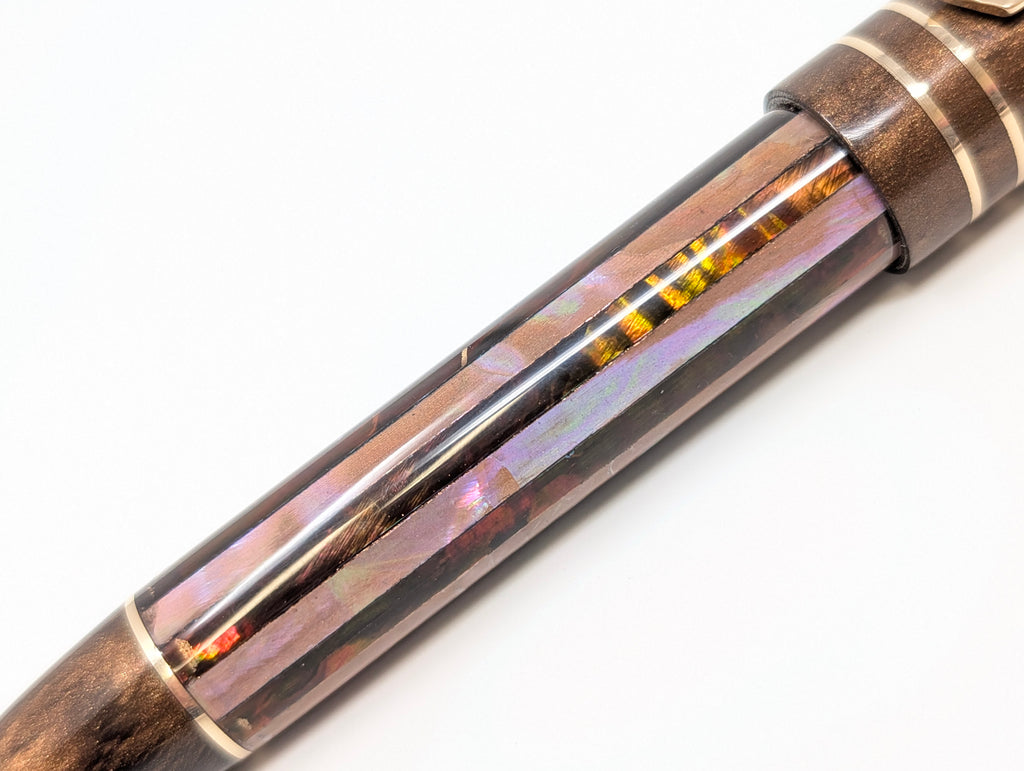 Taurus Hapalua in Root Beer and Copper Awabi Stripes w/ Chocolate Pear ...